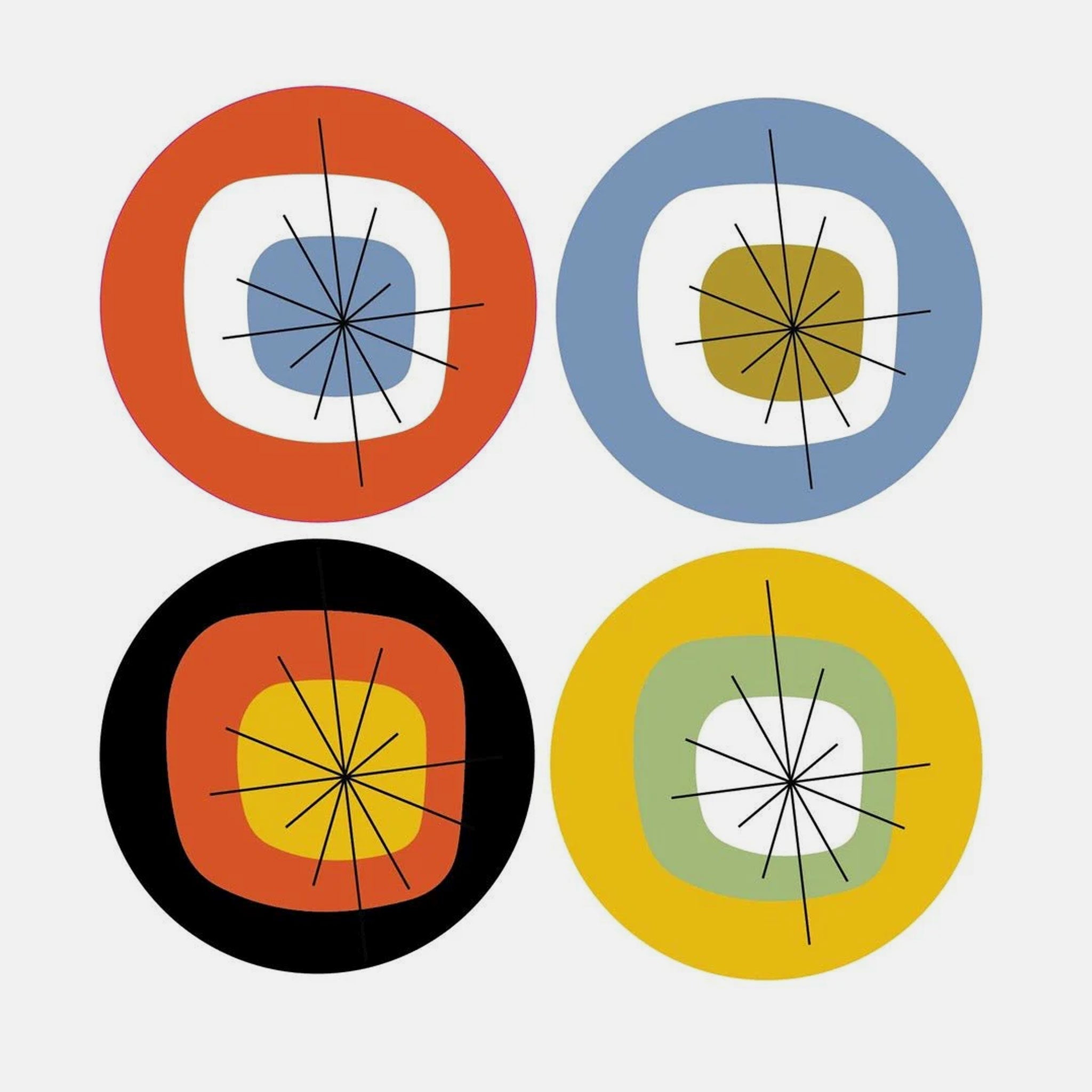 Atomic Vinyl Coasters - Set of 8 - Mixed Colors – Destination PSP