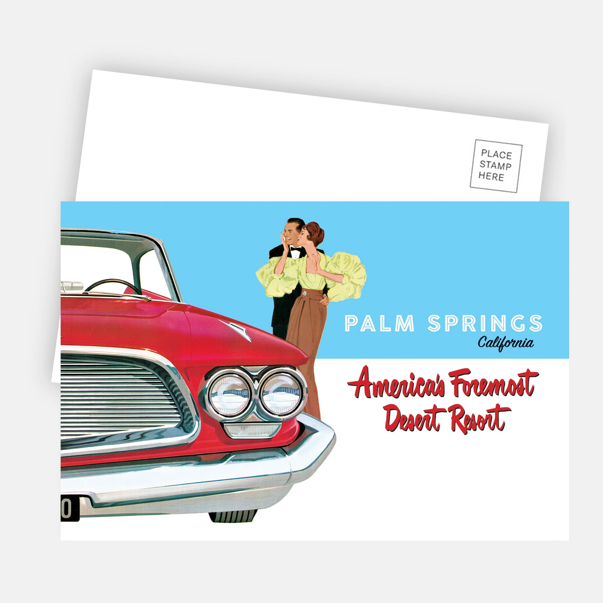 Classic Car Postcard - America's Foremost Desert Resort – Destination PSP