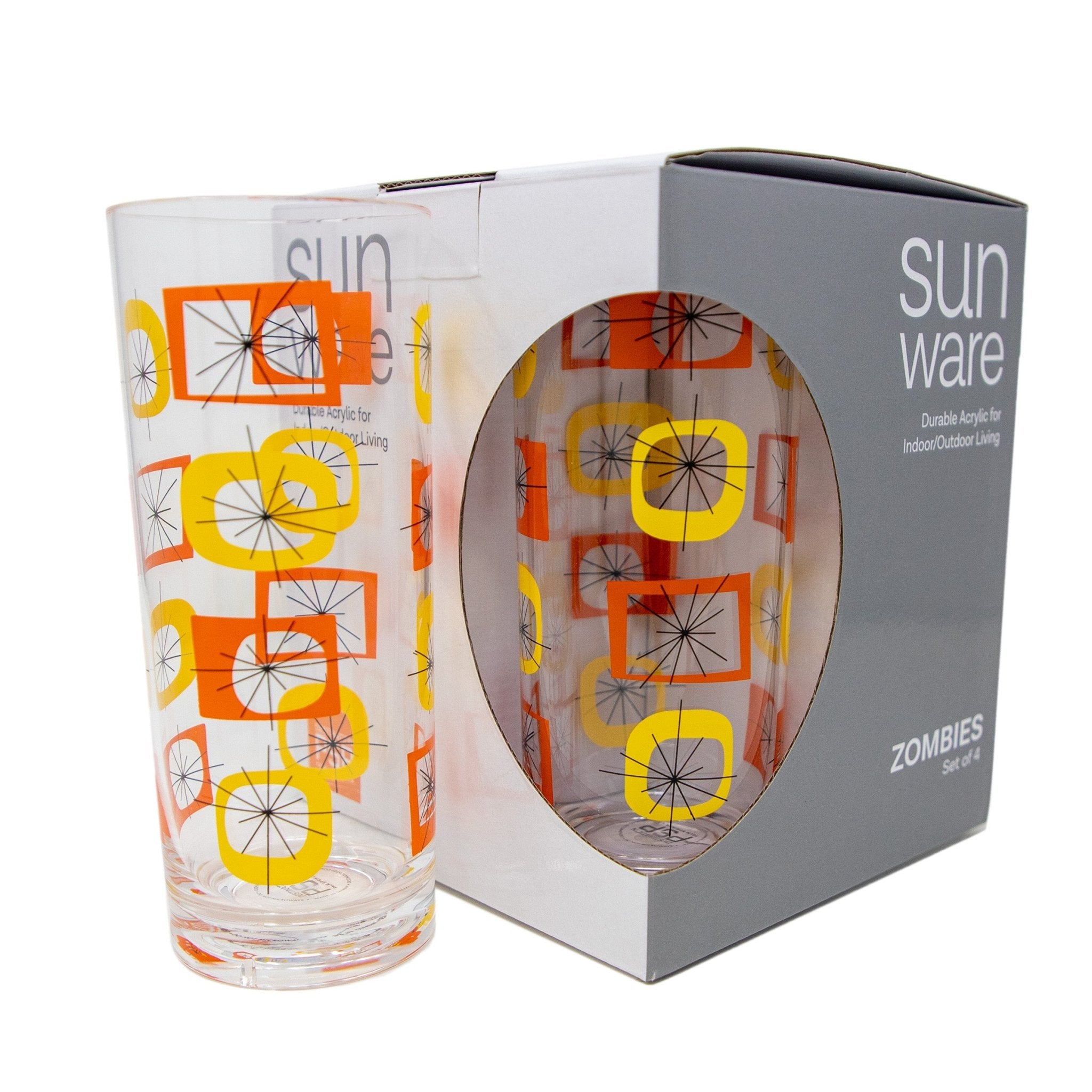 Atomic Zombie Glass - Orange / Yellow (Set of 4) – Destination PSP