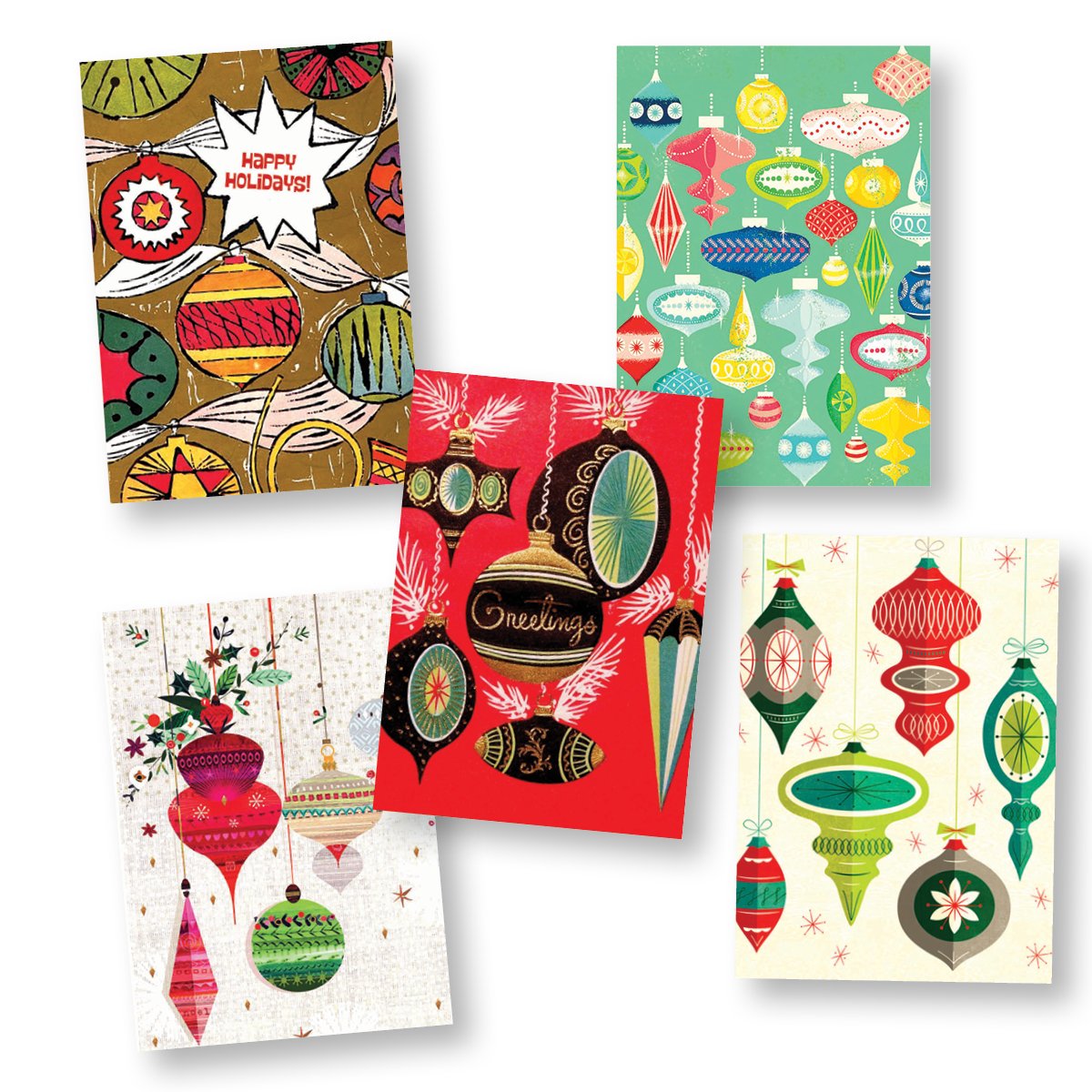 Retro Holiday Card Set - Vintage Ornaments – Destination PSP